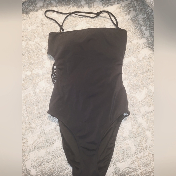 Victoria's Secret | Swim | Black One Piece With Side Cutouts And ...